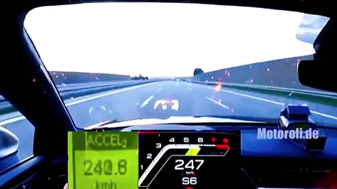 2022款奥迪RS7极限测试,时速达363km,实测过程太刺激,来感受第一...