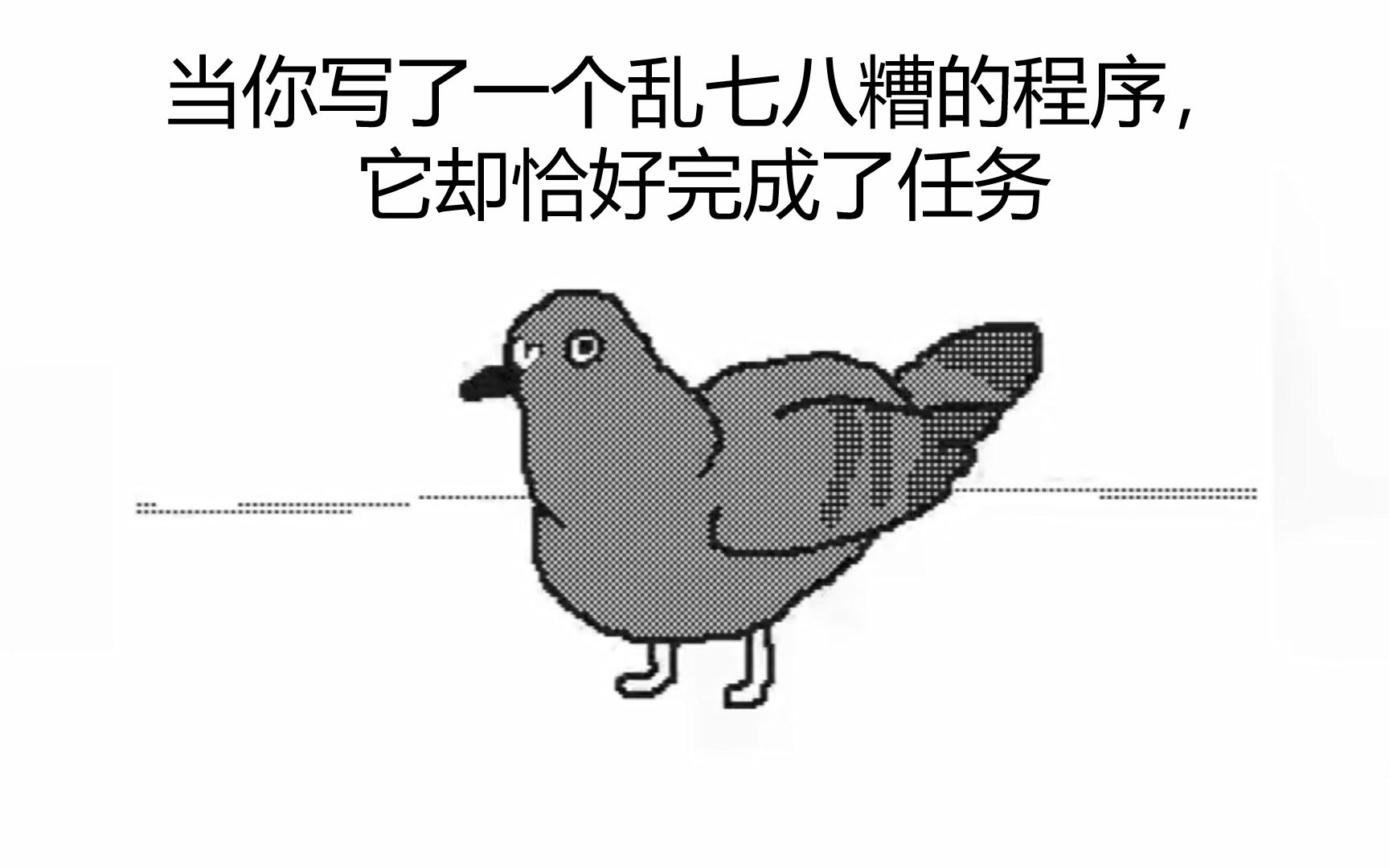 当你乱写了一个程序他却碰巧完成了任务