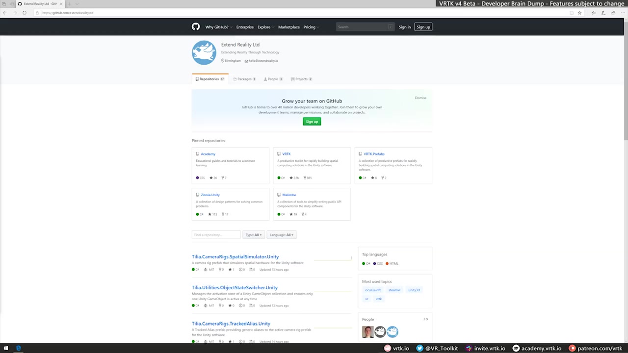 VRTK V4 Dev BrainDump - [0005] VRTK Update and Tilia Introduction