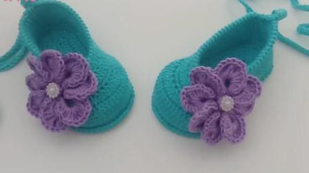 「母婴针织」教你钩织紫色小花宝宝鞋