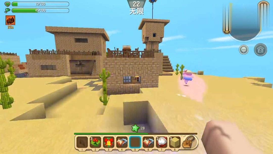 迷你世界:在神秘空岛上发现了一座沙漠神殿跟我的世界一样