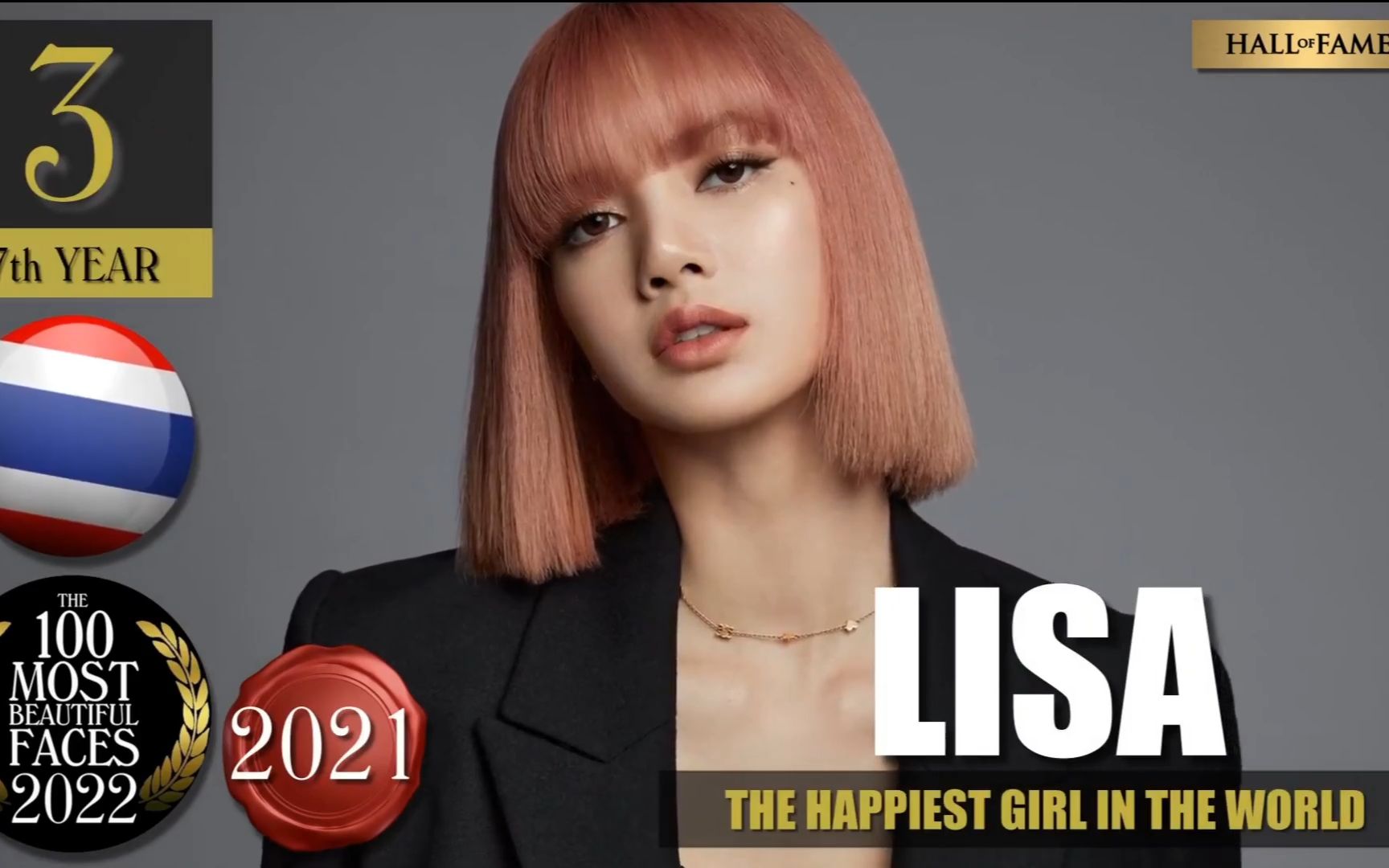 《TC Candler》2022年全球最美面孔Top100。LISA夺得季军!