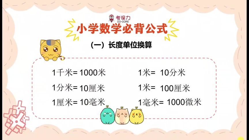 #小学数学 #数学 #数学公式 最最基础的长度单位,你记住了吗?@