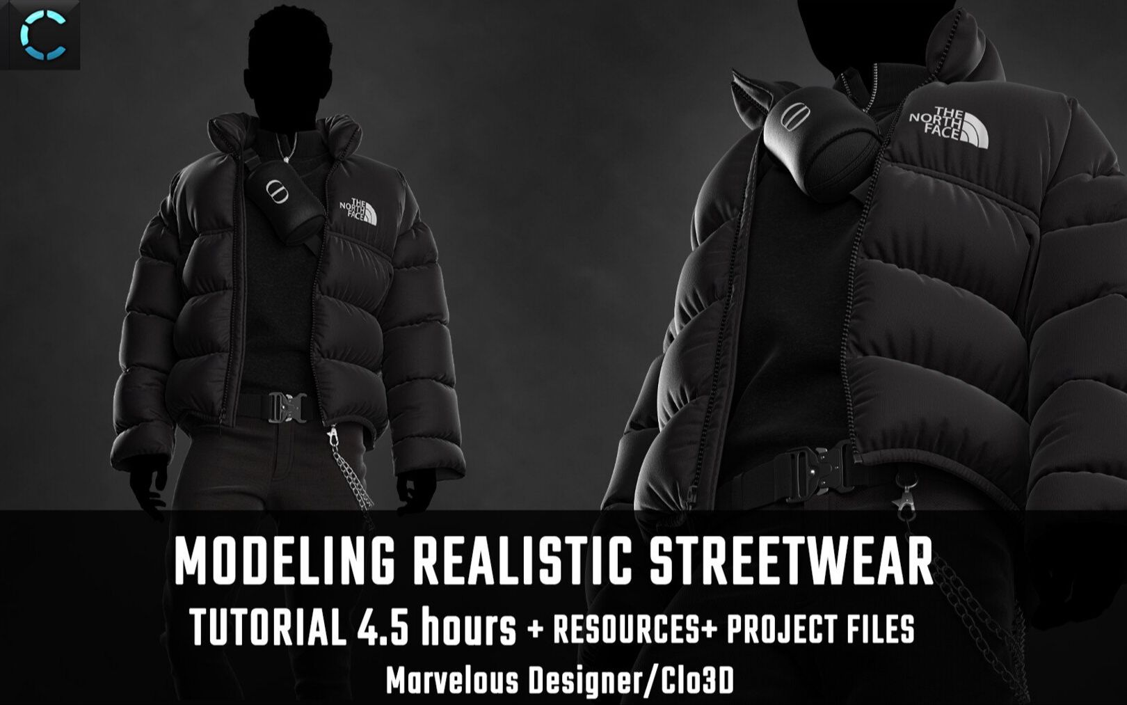 Part 6【教程+素材】MD CLO3D街头潮男服饰建模 牛仔裤羽绒服 服装...
