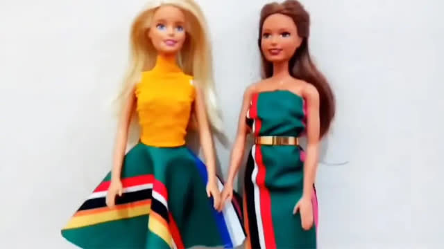 芭比娃娃服装制作(二)给芭比娃娃做裙子,简单好看