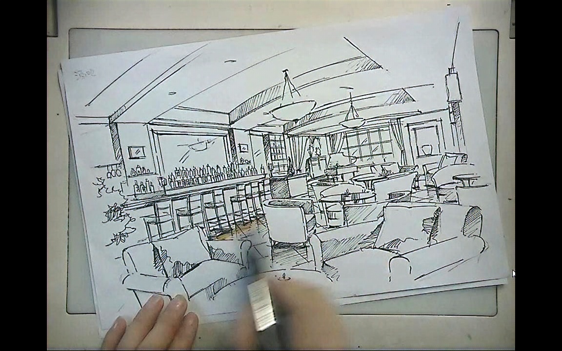 室内11-完整线稿上色-酒吧上色