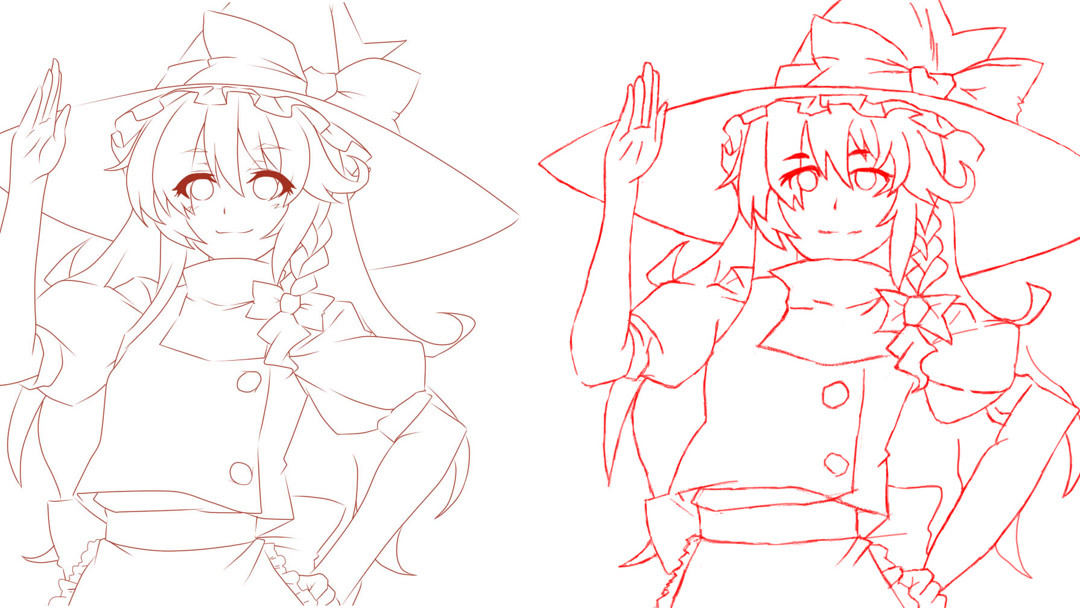 手绘板练习photoshop手绘画,动画人物线条画,打卡第11天