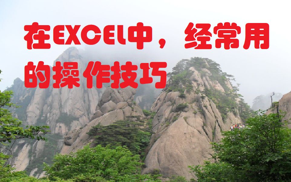 在EXCEL中,经常用的操作技巧(非常方便)
