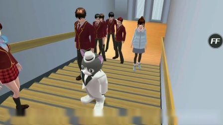 樱花校园模拟器:茶茶被追赶到教室里,才认识到自己的错误