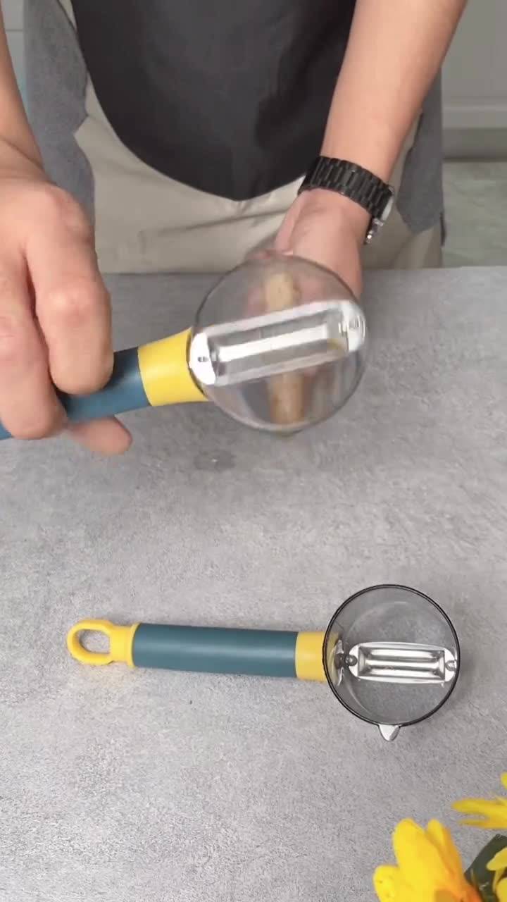 有了这个带收纳盒的削皮器,削皮再也不怕飞溅了