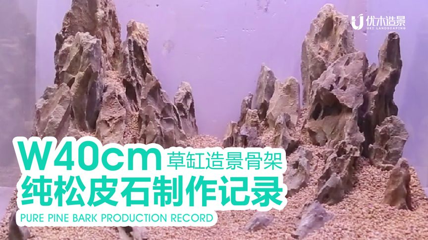 一款简单的三零缸纯松皮石草缸造景骨架制作全记录