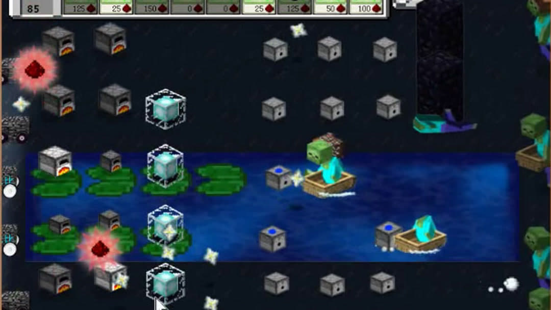 MC植物大战僵尸信标池塘