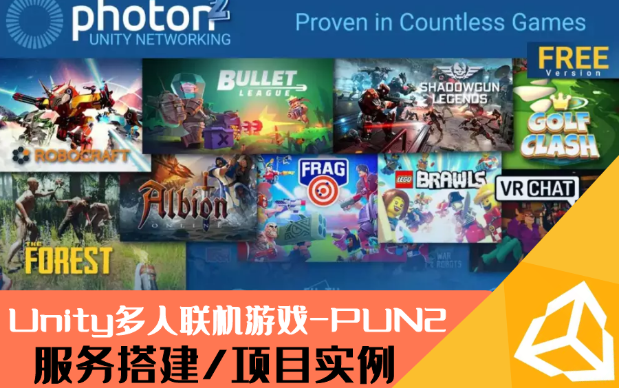 C#/Unity游戏开发零基础学习Unity+Photon多人联机游戏|PUN2插件...