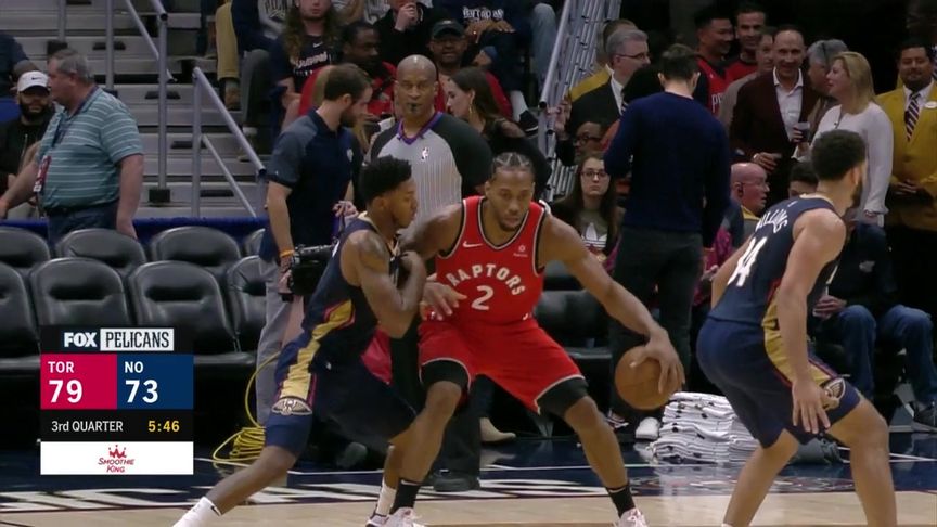 单打予取予求 伦纳德背转身后仰跳投美如画!