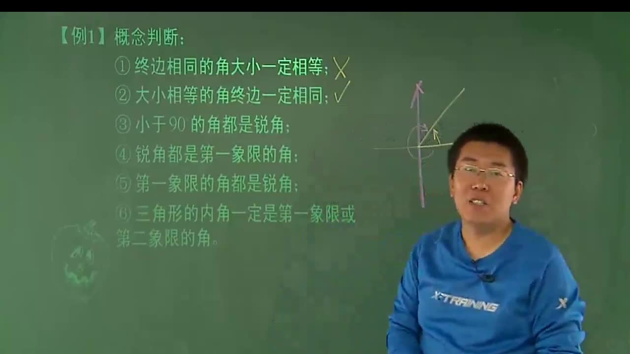 高中数学:《任意角与弧度制初》20分钟详解视频让你轻松学会数学