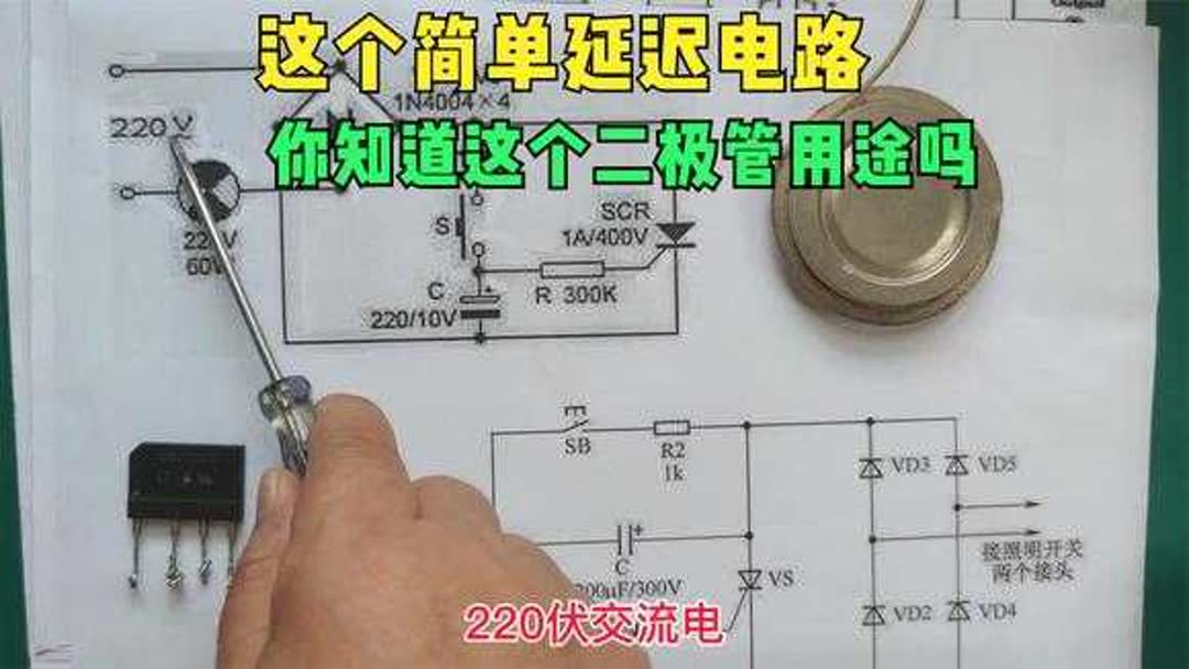 一个简单实用白炽灯延迟电路,里面的二极管做什么用?不讲不明白