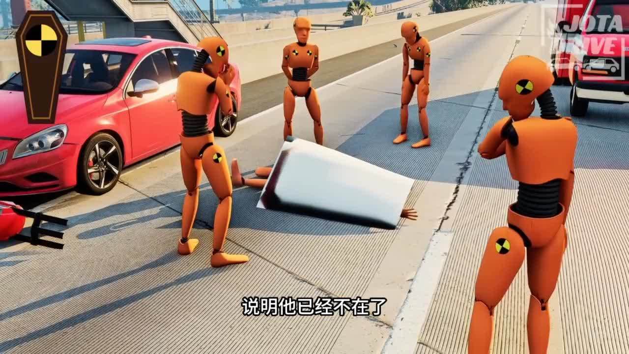 车祸模拟器:小黄人骑着摩托车出了事故