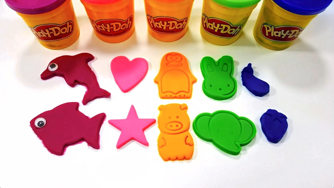 彩泥玩具制作小动物几何图形