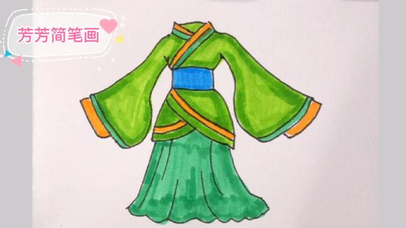 儿童美术简笔画启蒙,女子汉服简笔画