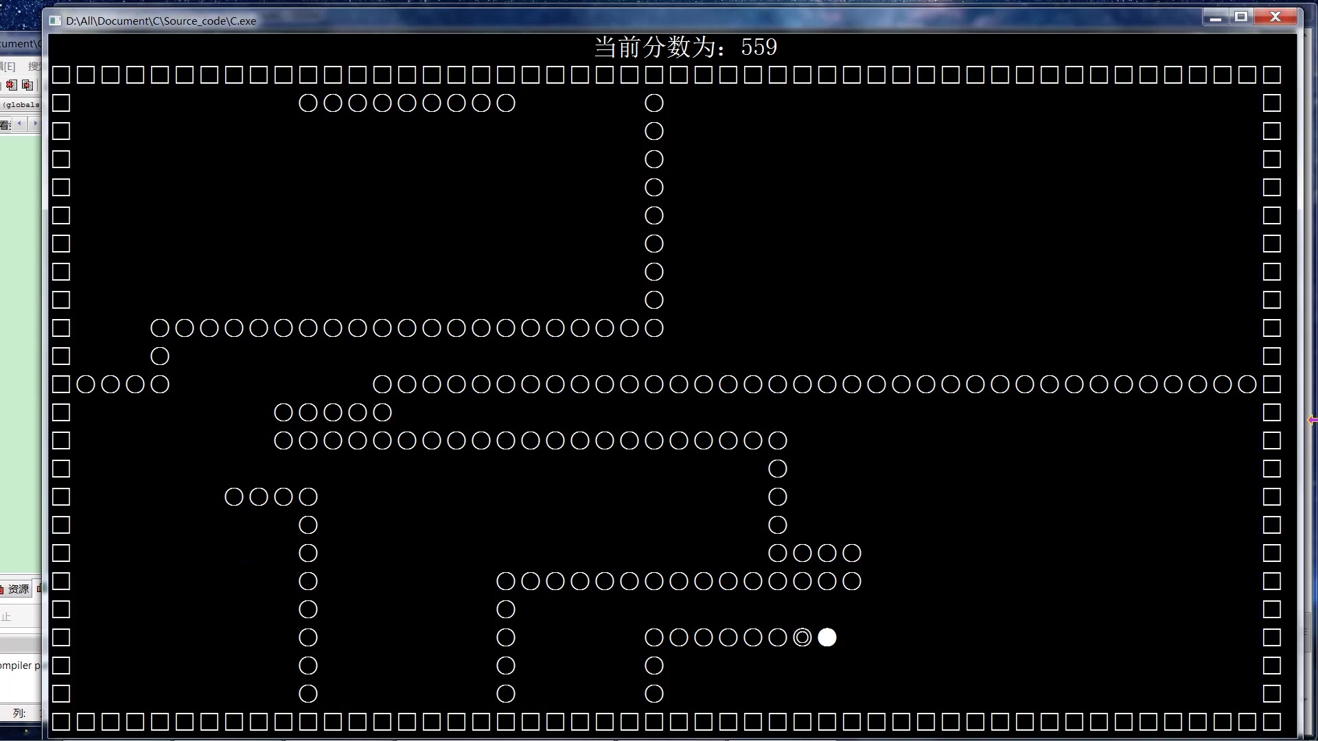 C语音 377行写了个贪吃蛇,有显示分数,可加速,可穿墙,还有按空格变长