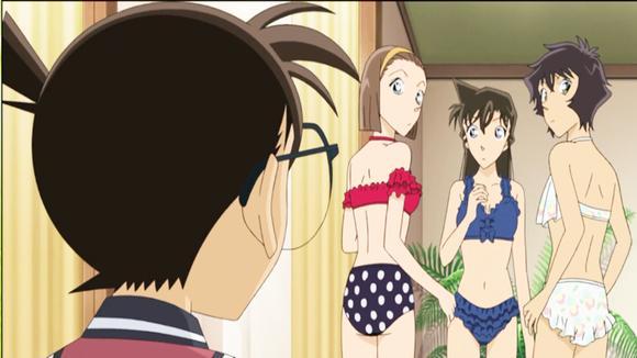 名侦探柯南最刺激的一集,小姐姐开泳衣派对,柯南都没心思破案了