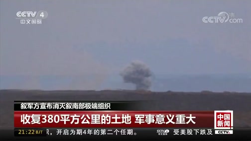 [中国新闻]叙军方宣布消灭叙南部极端组织