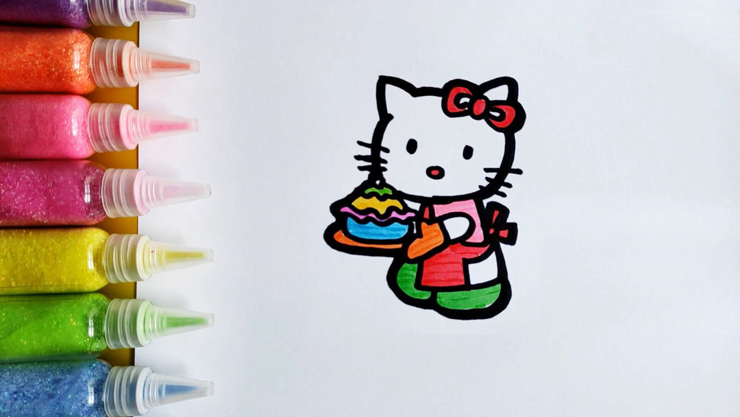 儿童简笔画教程,教你画凯蒂猫,3-12岁小朋友学习画画