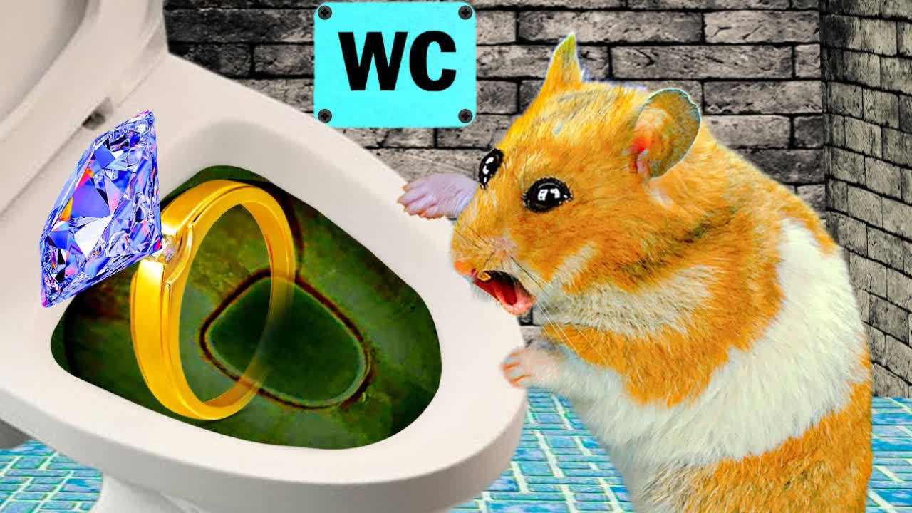 爱玩的仓鼠:遗弃的房屋里,仓鼠不小心落入迷宫厕所!