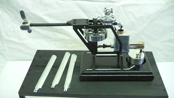 斯特林发动机动力直升机,高手自制的精致迷你模型