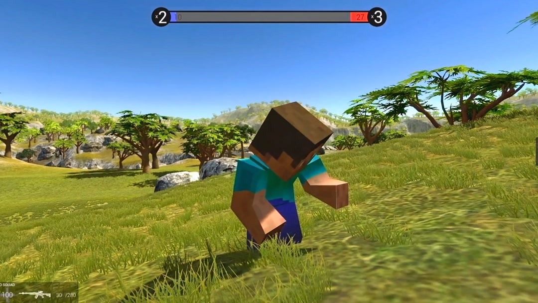 战地模拟器:全新地图来了,史蒂夫怎么摔倒了?