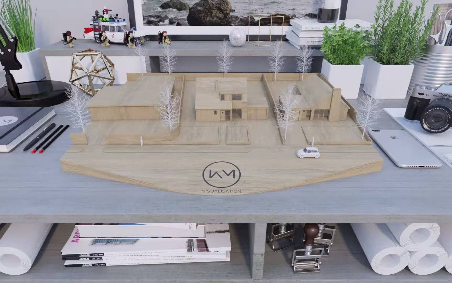 (一镜到底)一段非常不错的建筑生长动画 Pryde House 3D House ...