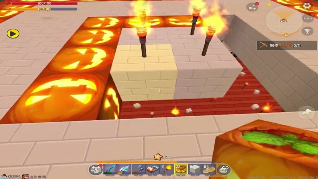 迷你世界生存第一百三十五期,南瓜灯装饰房子!