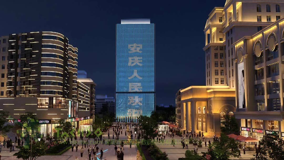 天极烁三维商业街夜景灯光亮化展示方案