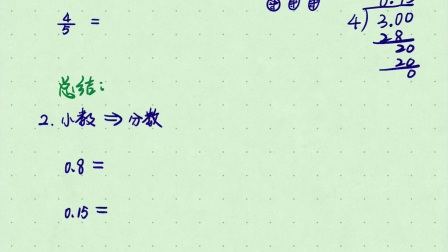 分数和小数的互相转化