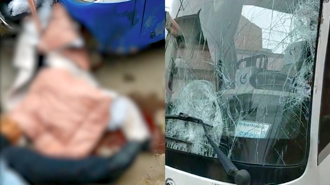 大巴超速逆行酿惨祸,一对母女被撞飞当场身亡,家属跪地崩溃痛哭