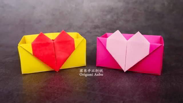 爱心收纳盒折纸,简单漂亮只要一张纸,手工折纸盒子DIY