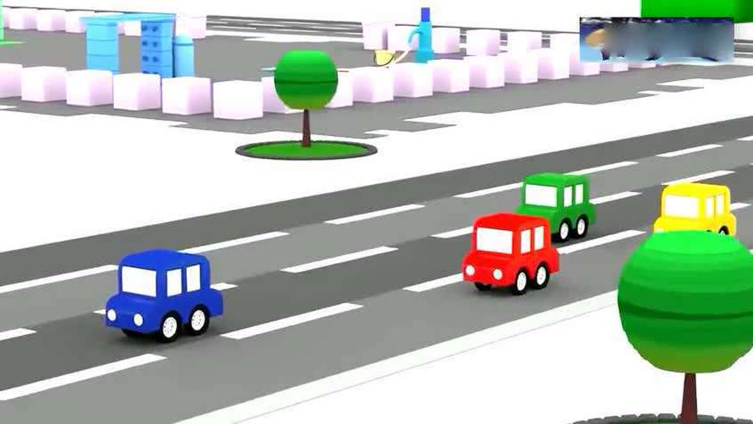 少儿益智动画:小汽车发现损坏的路面拼出工程车来修理