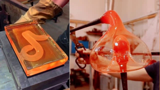 玻璃装饰品是如何制作出来的?老外实拍吹玻璃过程,全程引起舒适
