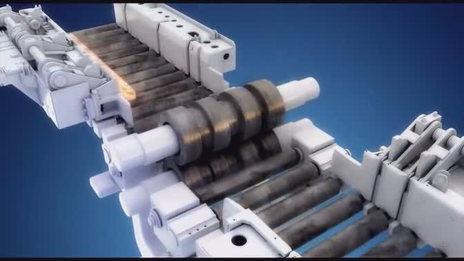 三维动画演示钢管的生产流程,很不错!