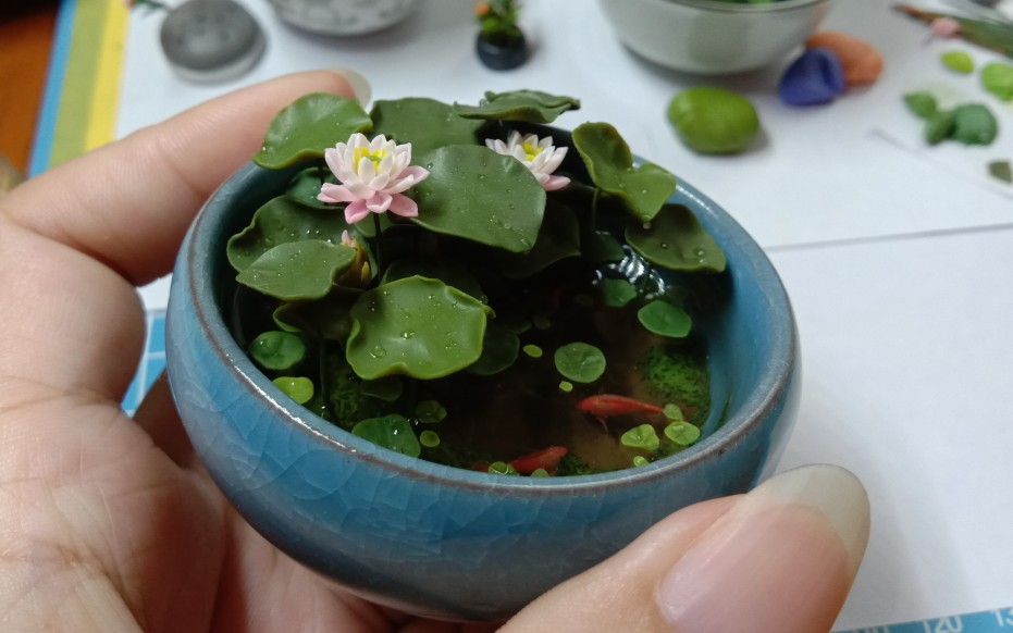 【软陶+滴胶】作品《莲莲有鱼》制作过程