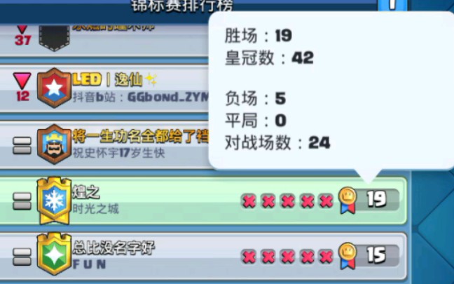 皇室战争国服锦标赛冷知识～十九胜就可拿牌子!