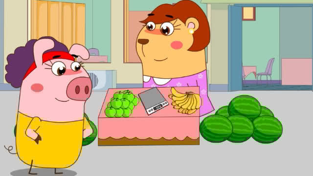 小猪一家亲,猪妈妈买水果,亲子搞笑动画