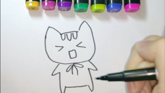 简笔画教程 卡通小猫咪 30秒轻松学会 太萌啦 一起来画吧