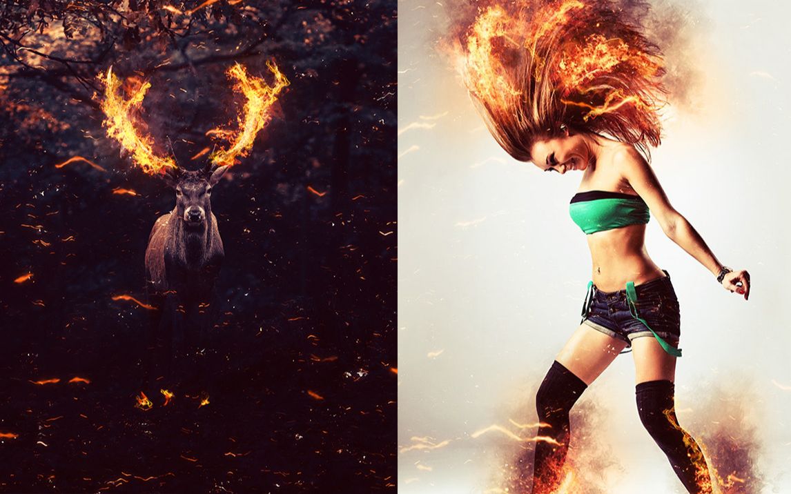 怎么制作超酷炫爆炸火焰效果PS动作使用教程