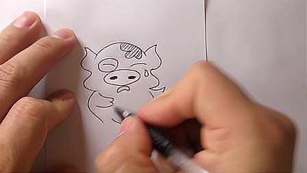 手绘简笔画.小猪麦兜