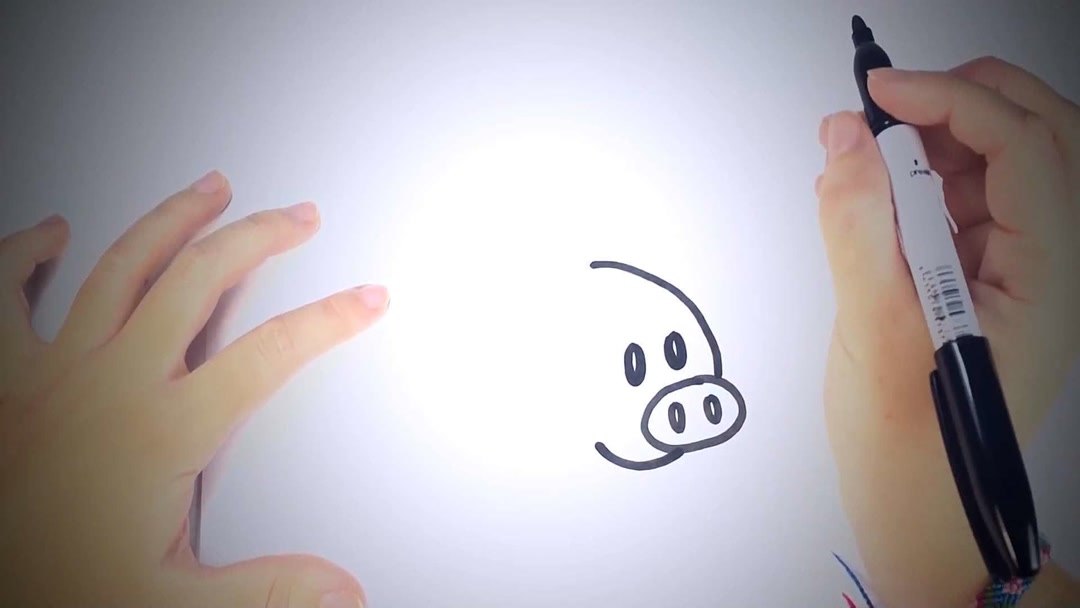 儿童简笔画: 如何绘制卡通小猪,小猪佩奇简笔画教学视频