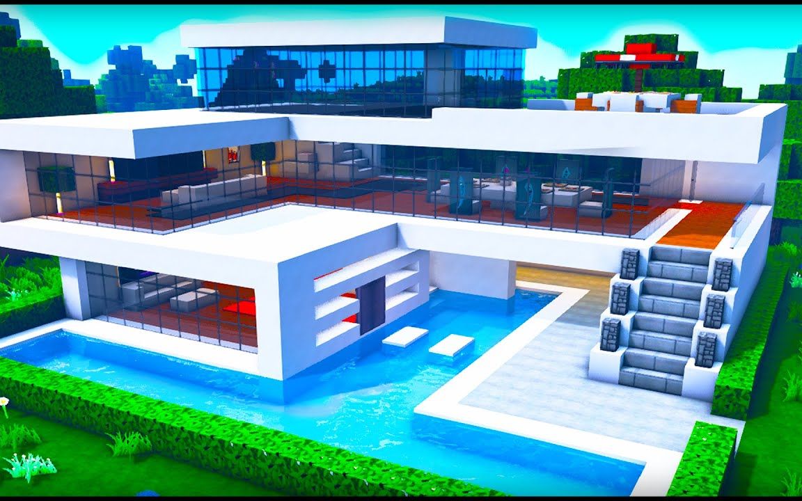 【建筑教程】带你建造一个大型现代别墅!