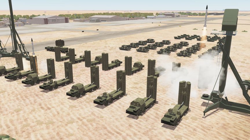 100台防空导弹!能否拦截100架武装直升机的攻击?战争模拟