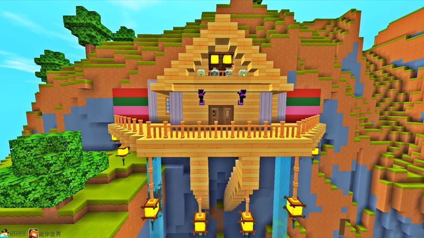 迷你世界:山洞别墅来咯,制作不易,给个好评呗!