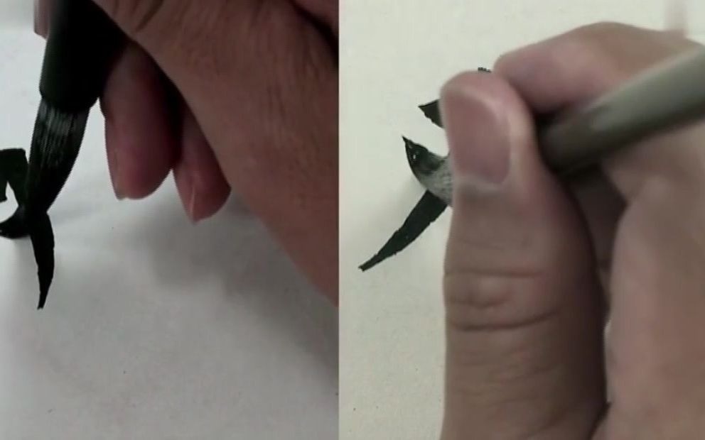 毛笔基础技法毛笔的握法,毛笔书法教学教案,毛笔楷书书法